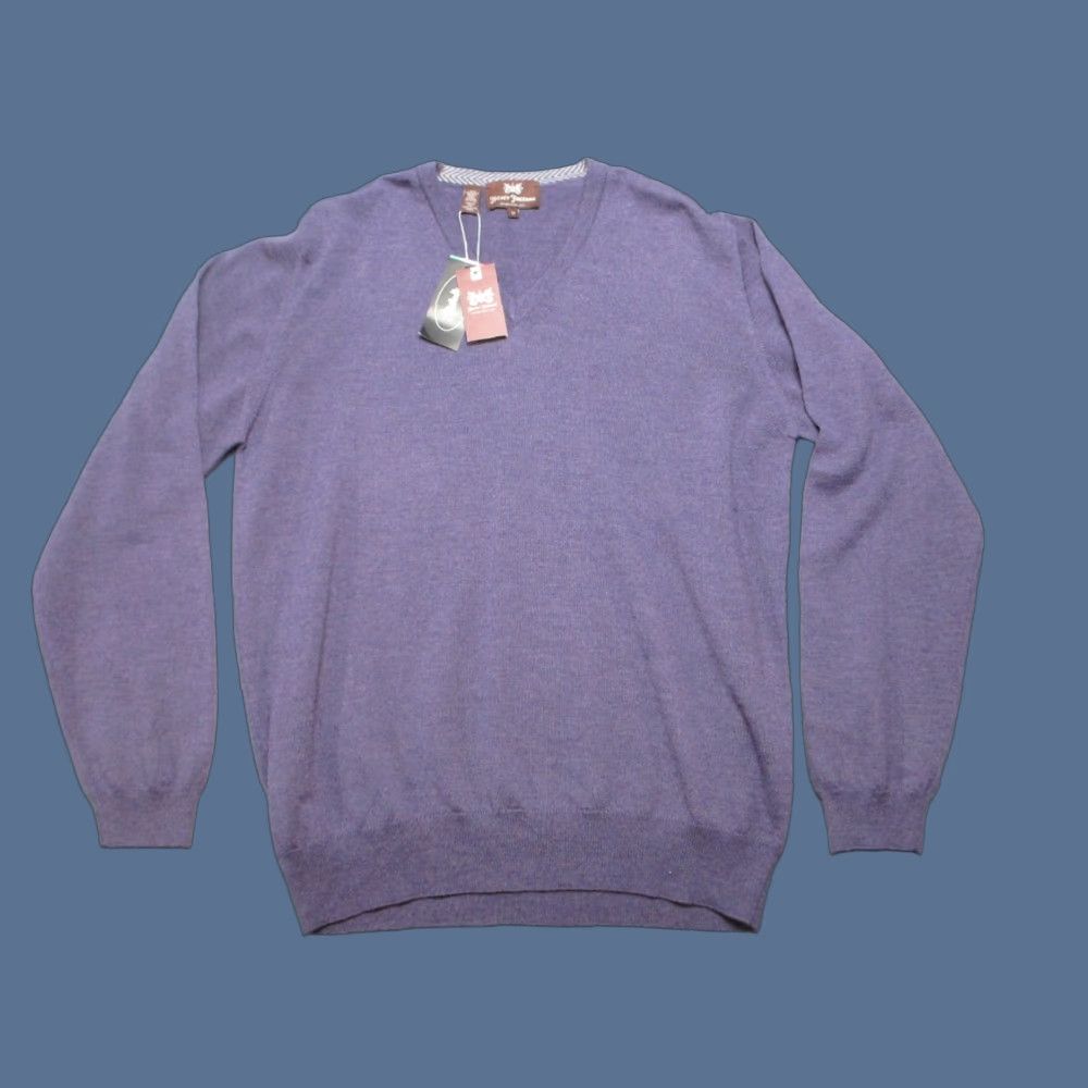 Vintage Hickey Freeman Sweater Mens Medium Purple Extra Fine Merino ...