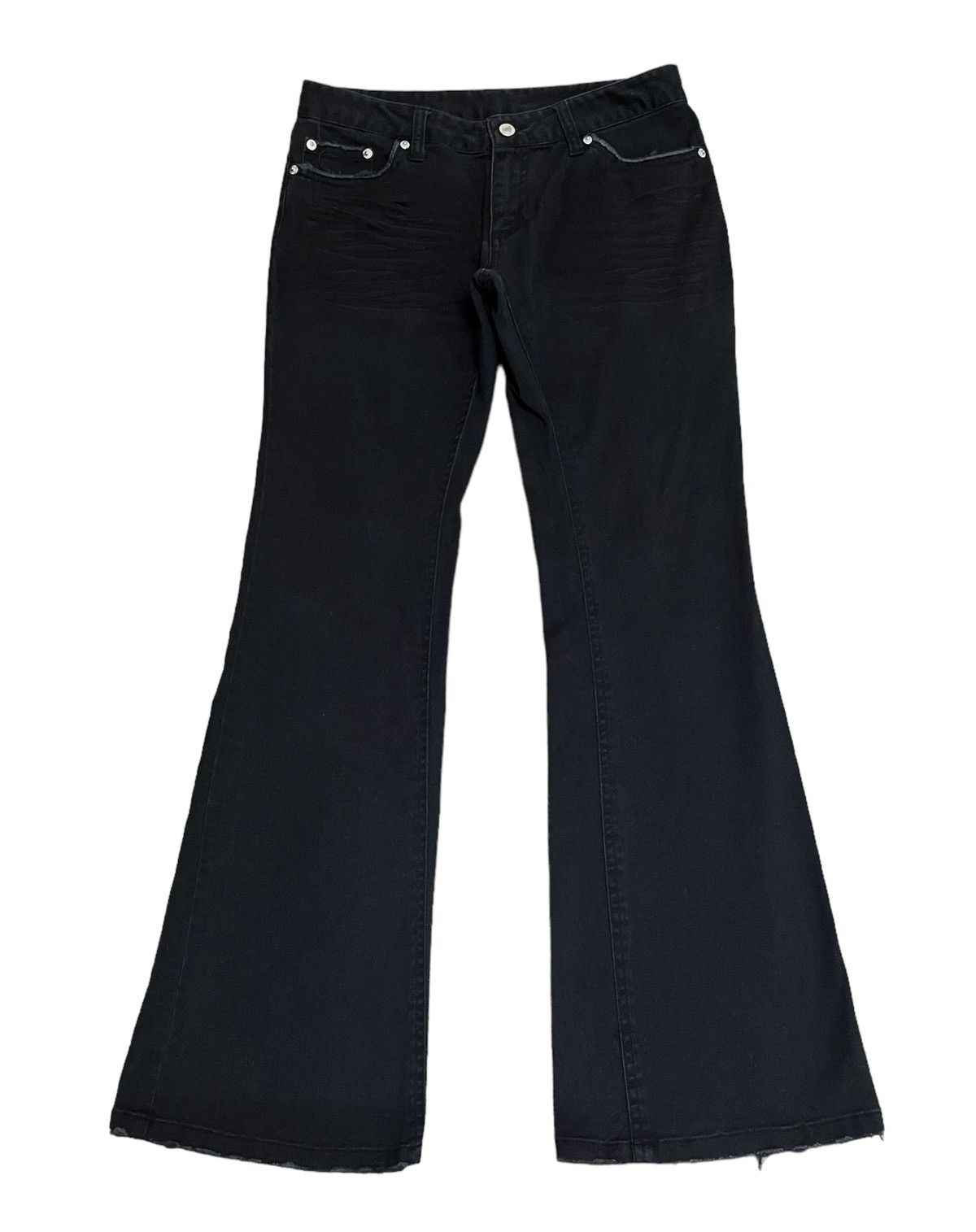 If Six Was Nine Japanese Black flared moustache low rise pant | Grailed