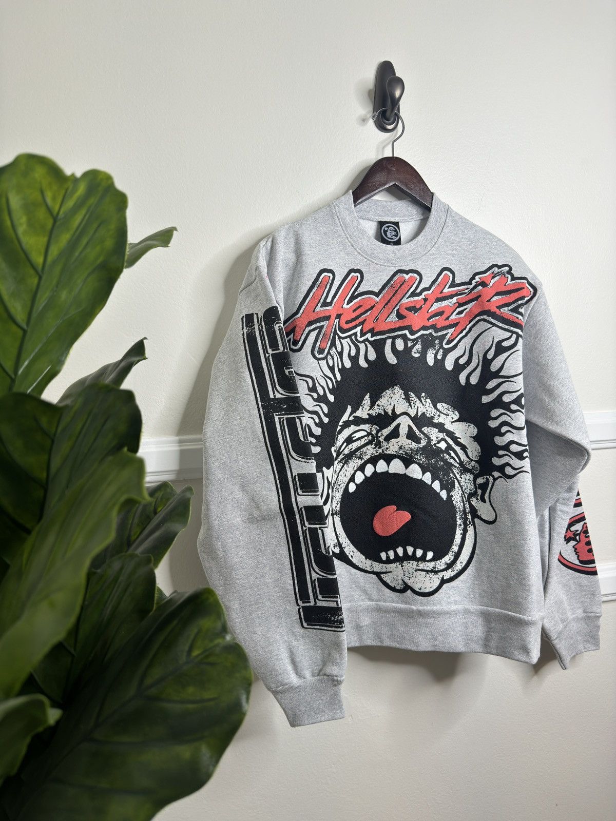 HELLSTAR Hellstar Studios Records Crewneck Grey | Grailed