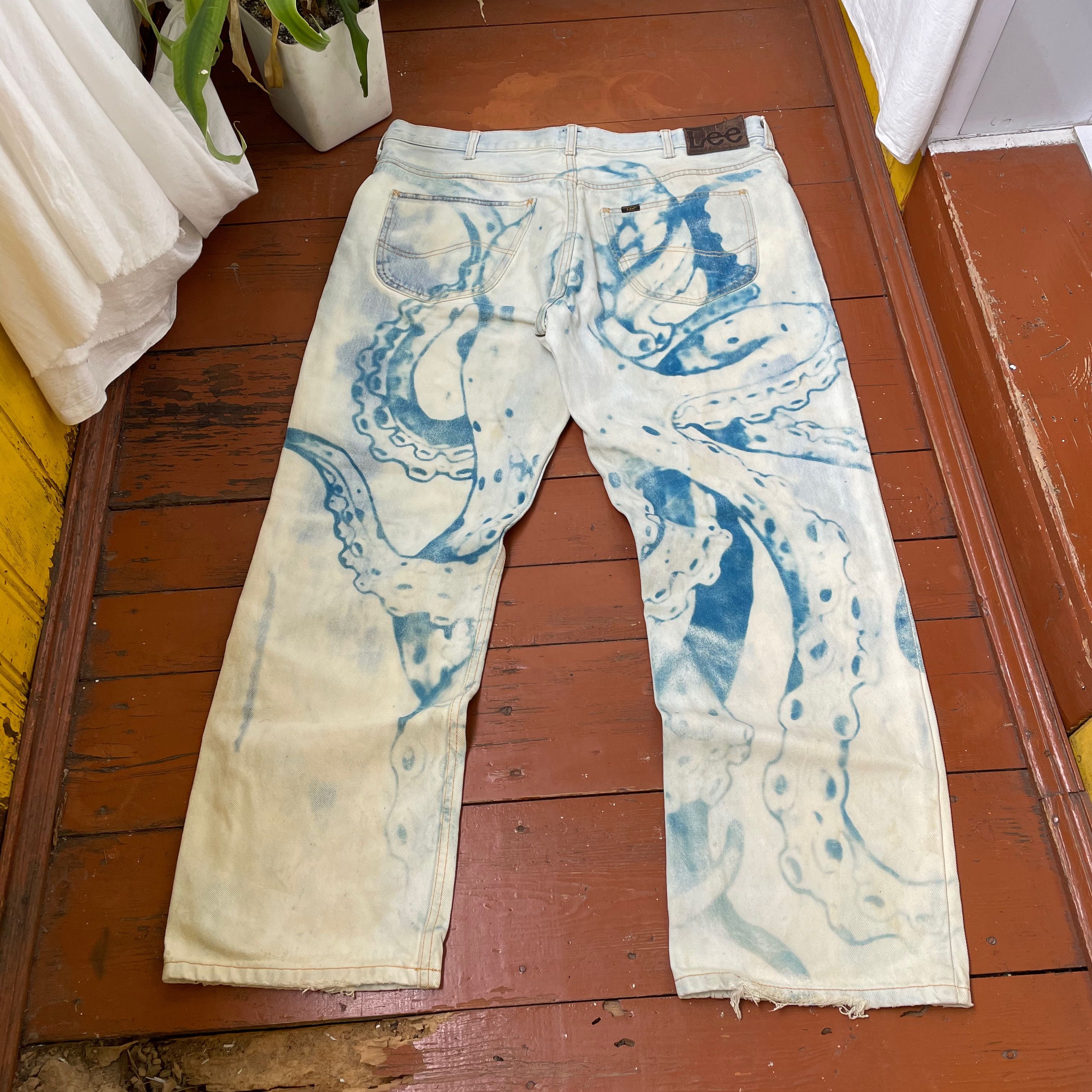 Lee Lee jeans custom print octopus sguid 🦑 y2k opium alt | Grailed