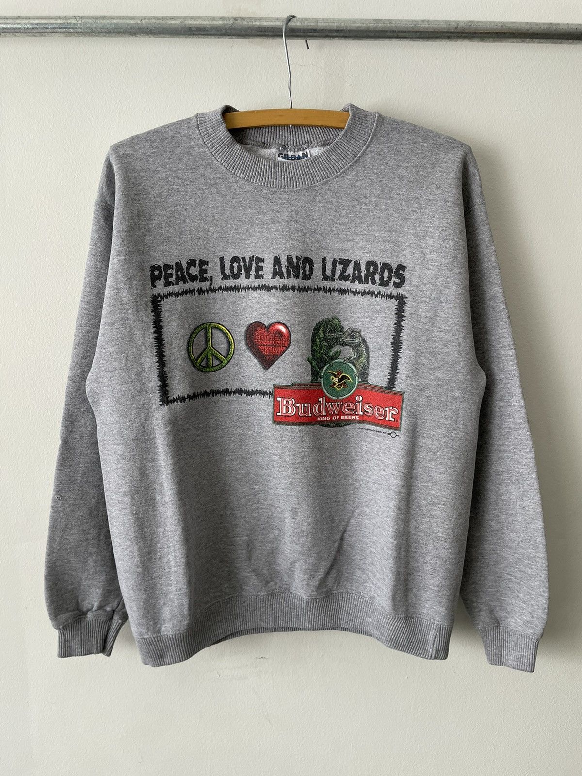 Vintage Vintage 1997 Budweiser Lizard Peace Beer Crew | Grailed