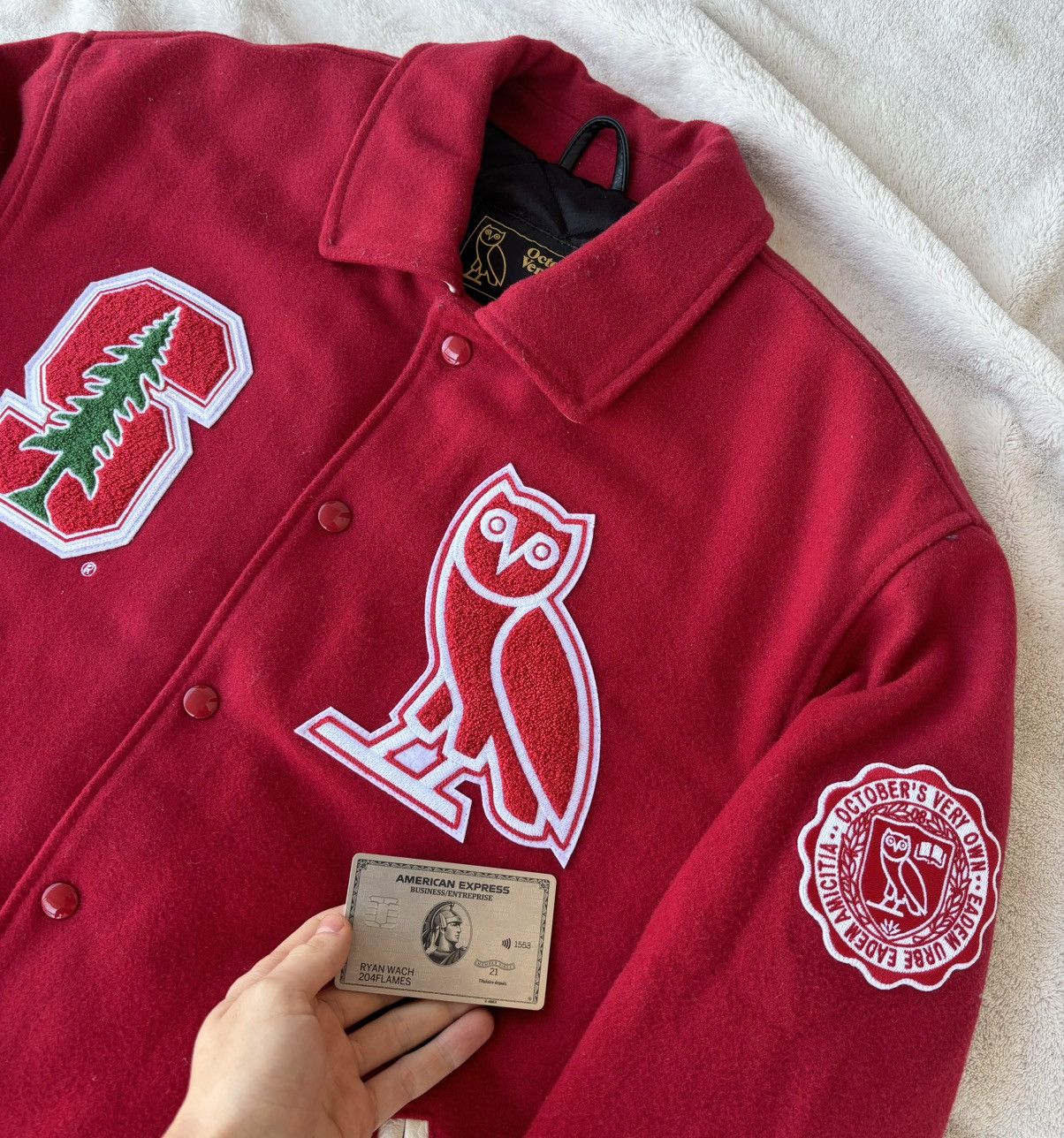 Octobers Very Own OVO x Stanford University Red Varsity Jacket | Grailed