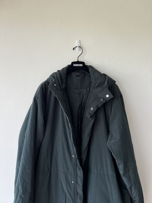 Cos cos jacket coat top jumper puffer long padded forest green | Grailed