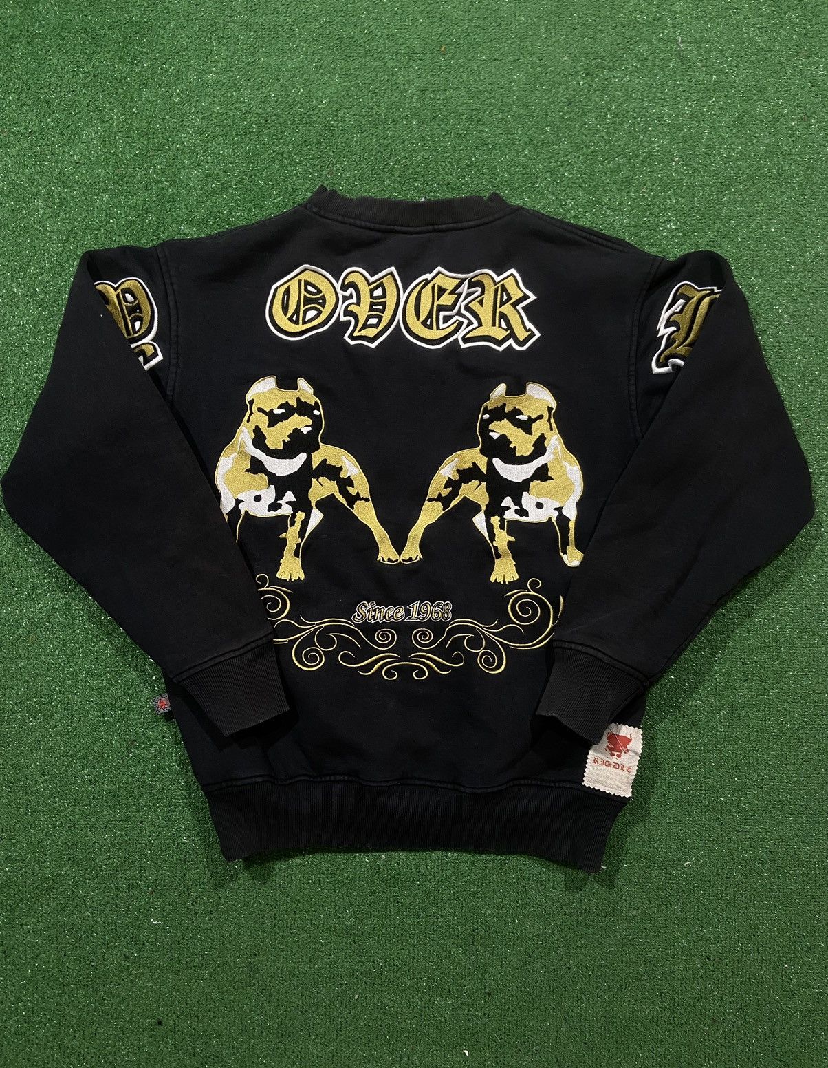 Vintage × Y'2 Leather Amstaff logo crewneck dogs | Grailed