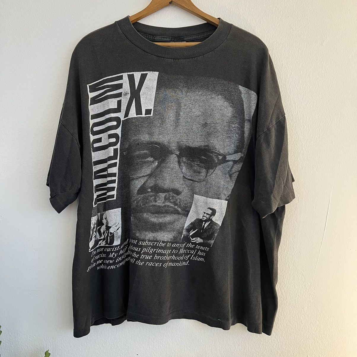 Vintage vintage 90s malcolm x collage style huge print single stitch ...