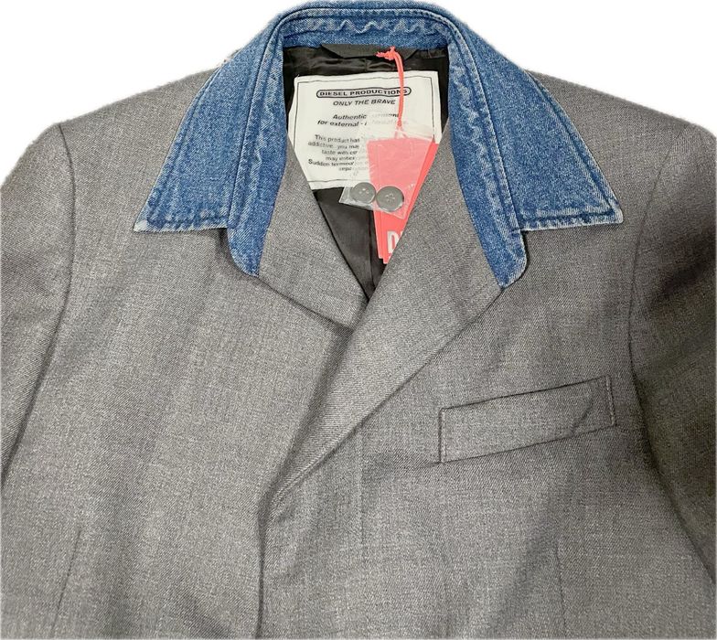 Diesel Oversized Blazer with Denim Collar | Grailed
