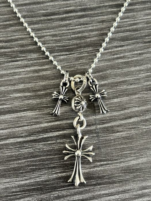 Chrome Hearts Chrome Hearts Triple Cross Necklace With Ball Chain | Grailed