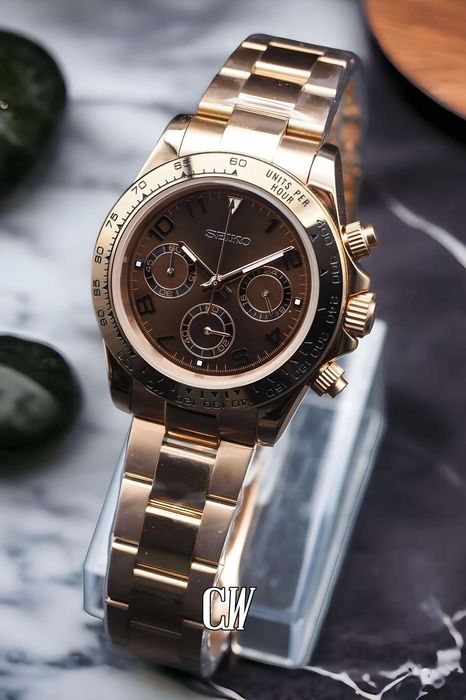 Custom Seiko custom mod Daytona chocolate watch | Grailed