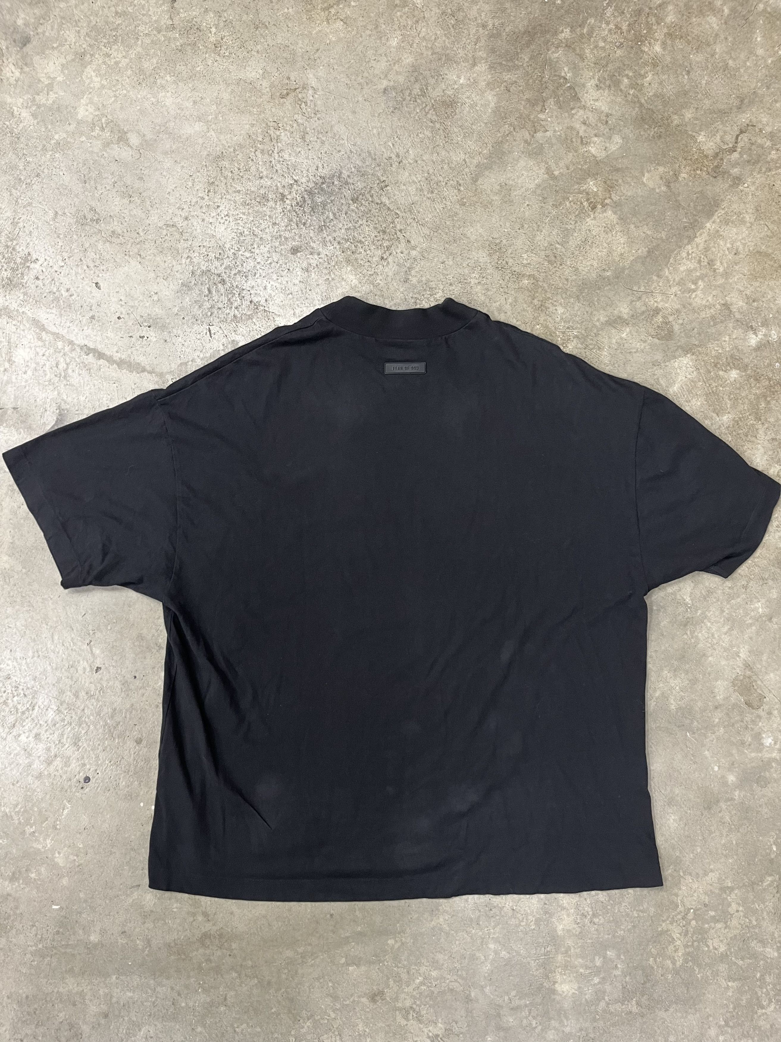 Essentials FOG Essentials Arch Logo Jet Black T Shirt | Grailed