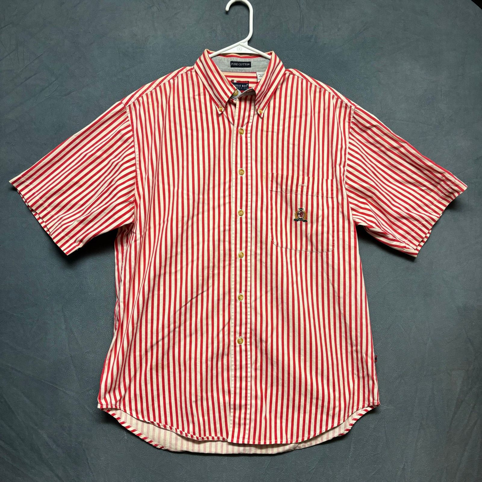 Bugle Boy Vintage 90s Bugle Boy Shirt Train Conductor Stripes Logo ...