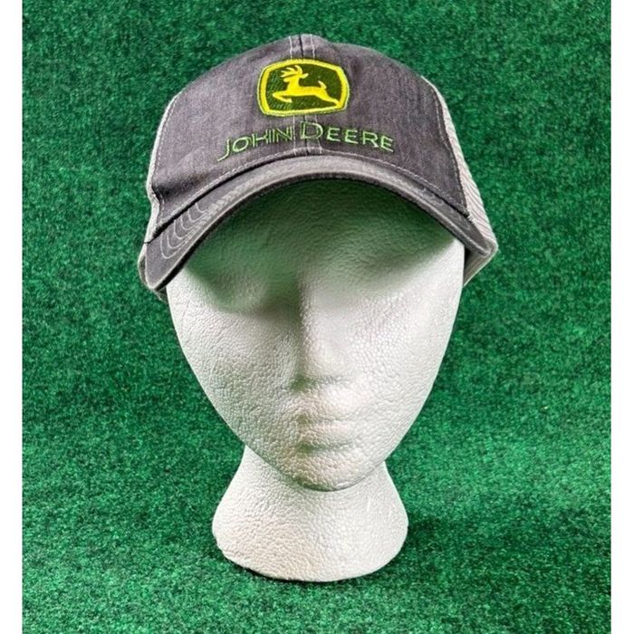 John Deere John Deere Grey Snapback Mesh Trucker Hat/Cap Mens | Grailed