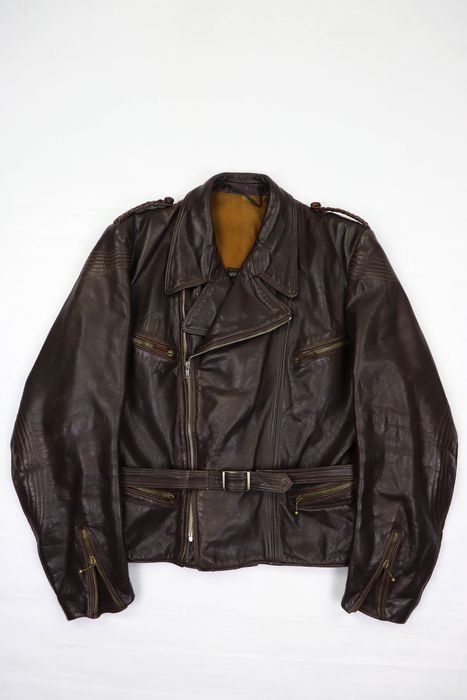 Vintage Rare Vintage WWII 30s 40s Leather German Moto Biker Jacket ...