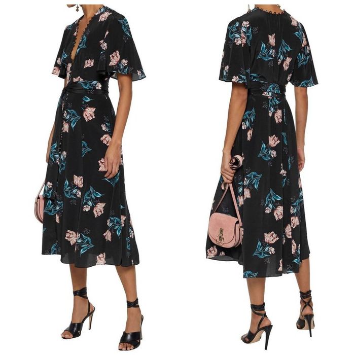 Nicholas Nicholas Piper Belted Floral-Print Silk Midi Dress | Grailed
