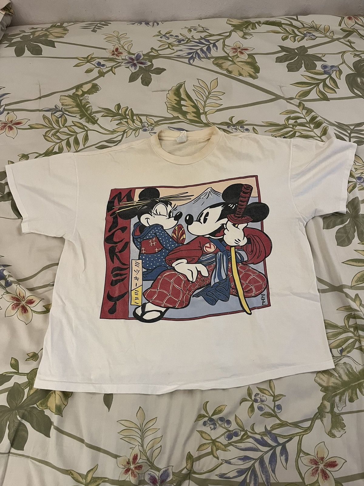 Disney × Vintage Vintage Disney Mickey and Minnie samurai style shirt ...