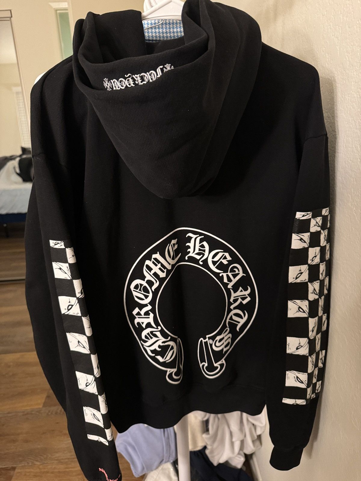 Chrome Hearts RARE Chrome hearts 99 eyes double hooded hoodie | Grailed