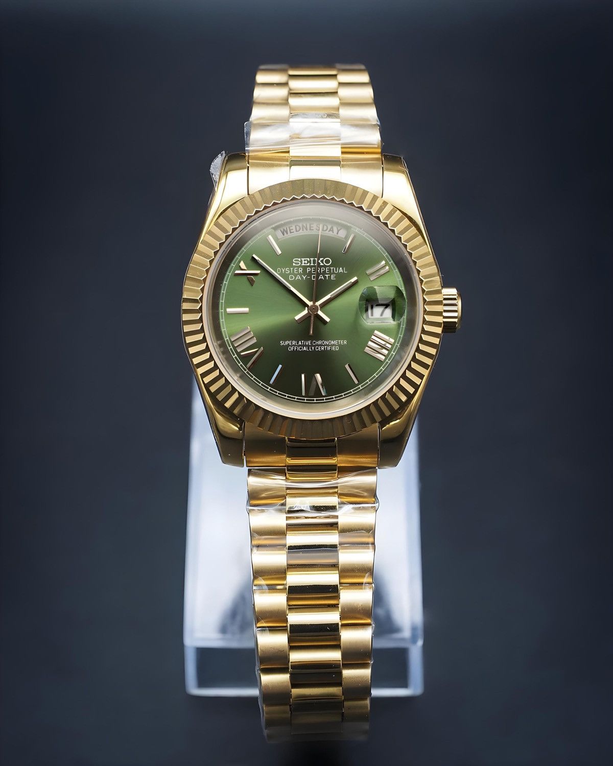 Luxury × Seiko SEIKO MOD DAY-DATE WATCH LUXURY CUSTOM | Grailed