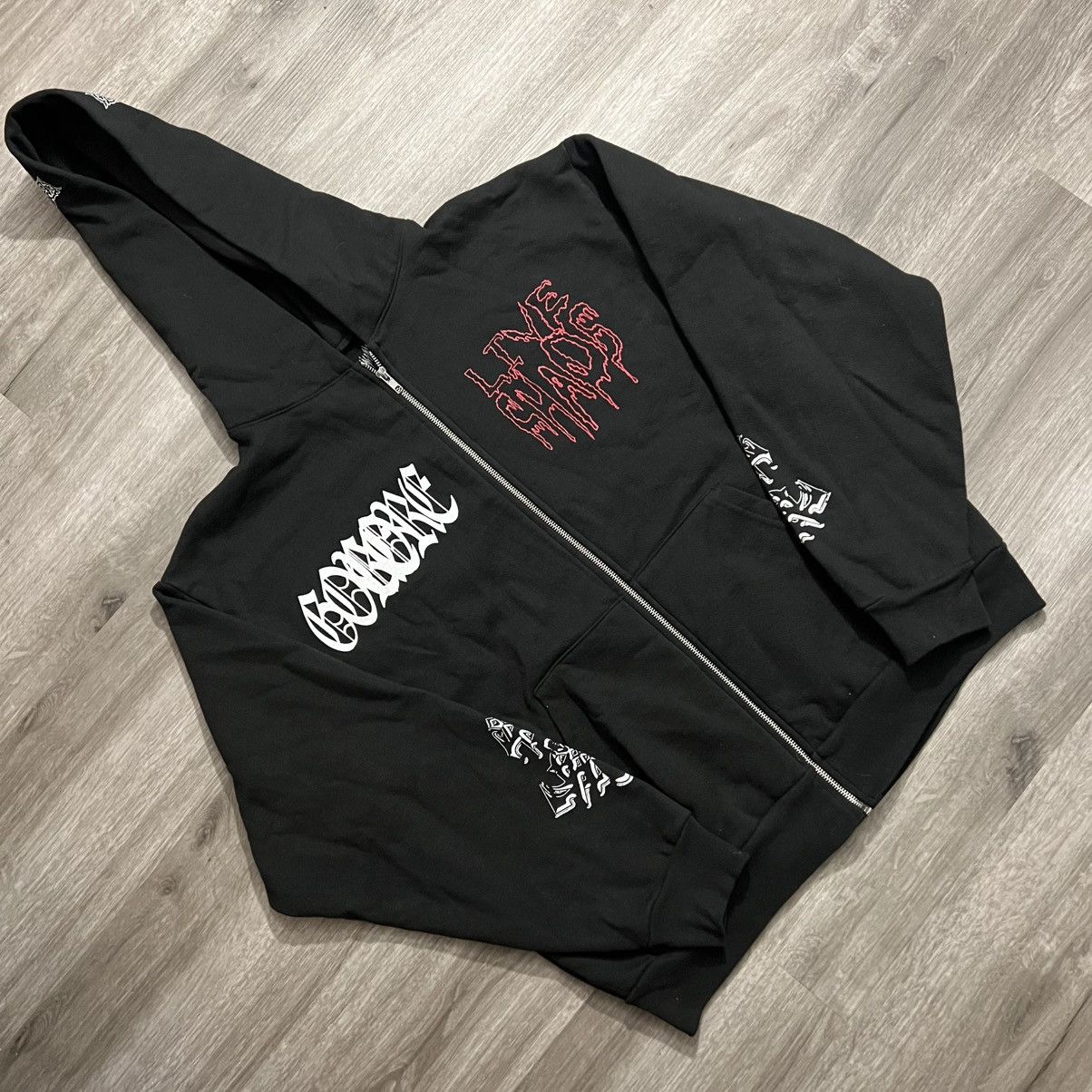 Ken Carson Ken Carson A Great Chaos Tour Gorecore Zip Up Hoodie | Grailed