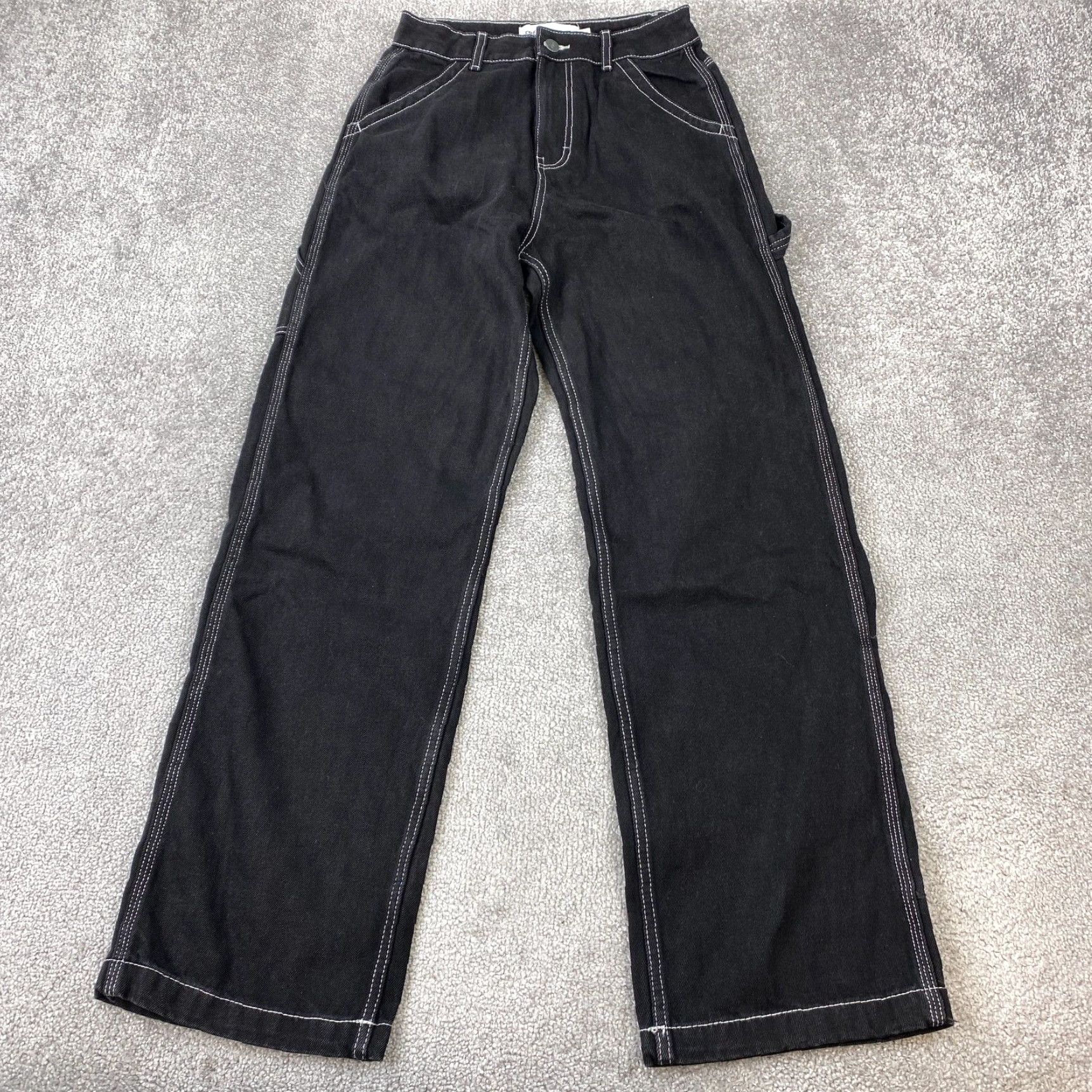 HIGH High Rise Black Women's Workwear Carpenter Jeans with Hammer Loop ...