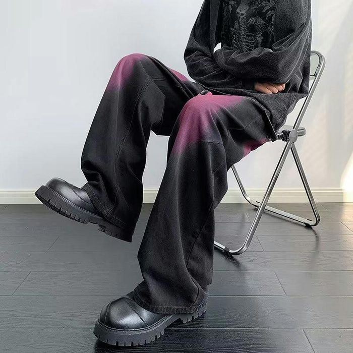 Streetwear Purple Faded Baggy Denim Jeans | Grailed