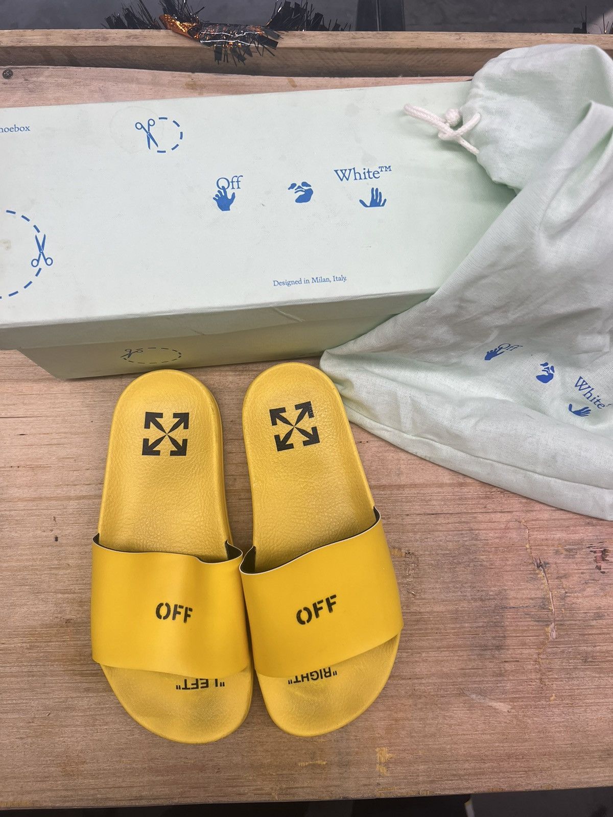 Off-White Off-White Pool Slides - yellow | Grailed