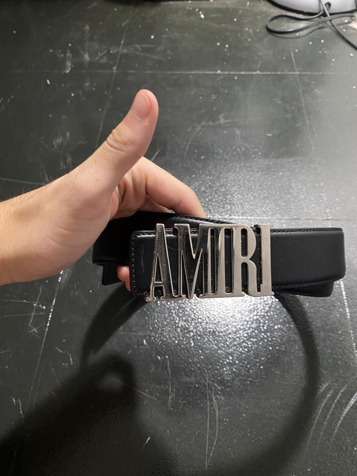 Amiri Black and sliver Amiri belt | Grailed