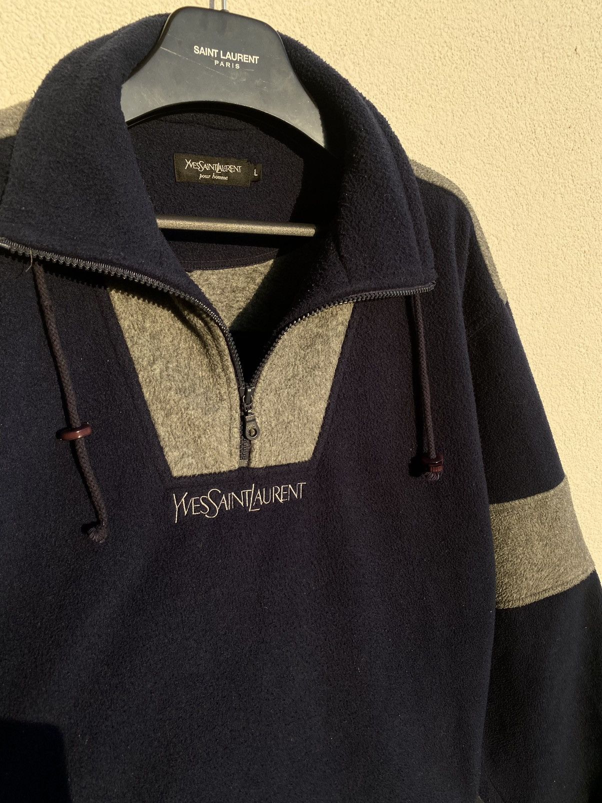 Vintage 90’s Fleece YSL Sweatshirt Zip YSL Sweater | Grailed