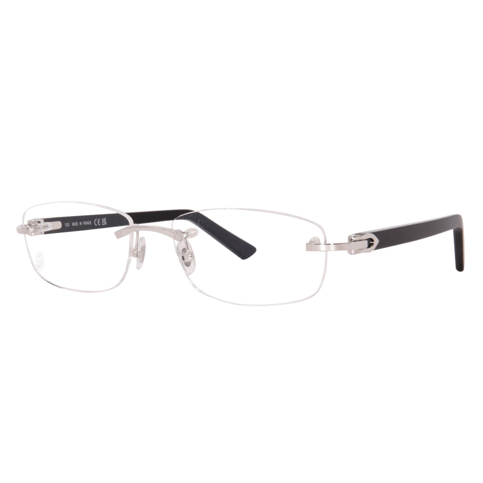 Cartier Cartier C Decor Enamel Frame Glasses Black Platinum | Grailed
