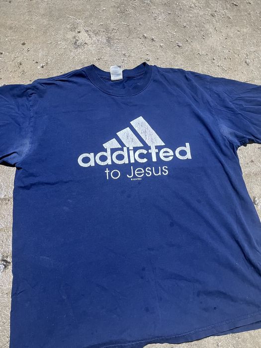 Adidas Vintage 90s Adidas Jesus Thrashed Bootleg Humor Parody Tee | Grailed