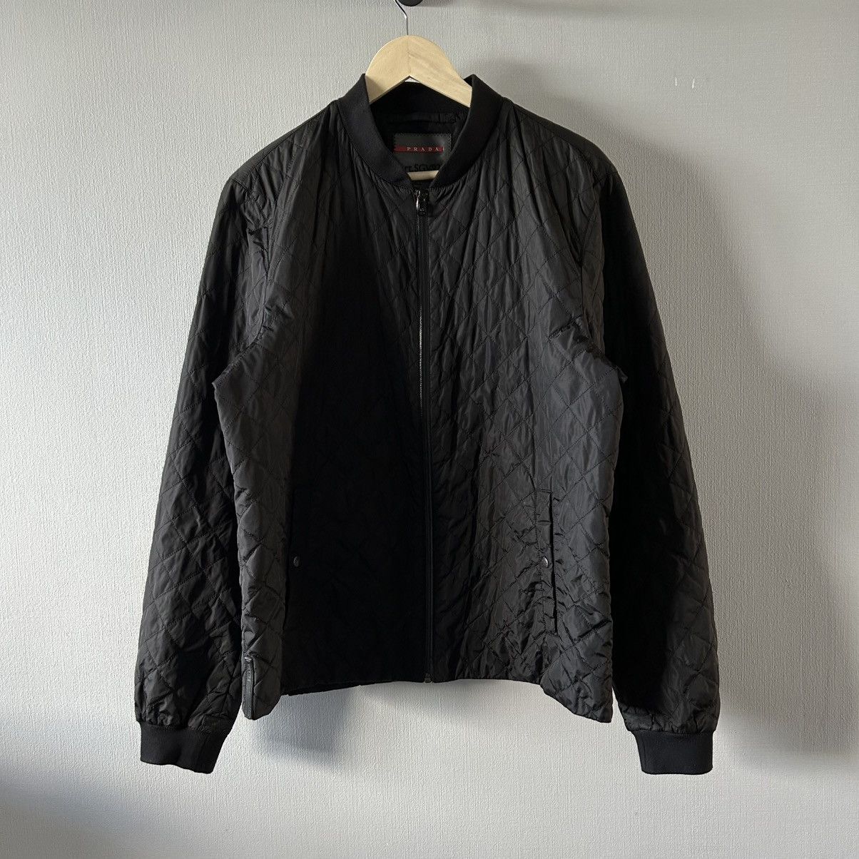 Prada Prada Linea Rossa Quilted Nylon Bomber Jacket Black | Grailed