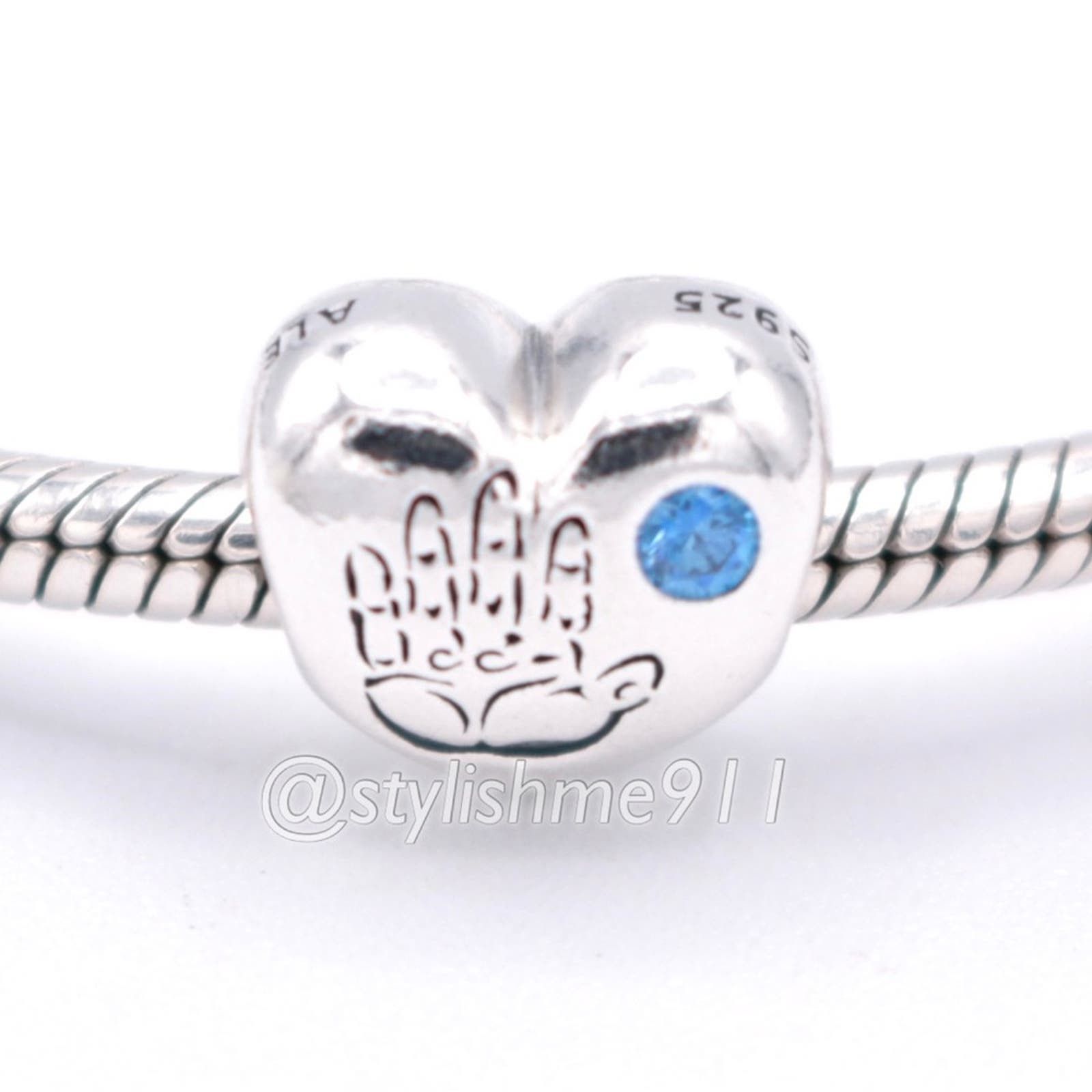 pandora Authentic PANDORA Baby Boy Heart Charm with Blue Zirconia | Grailed