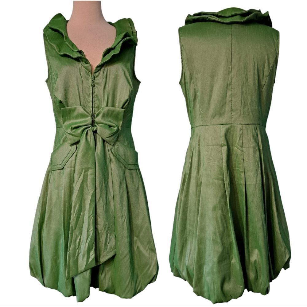 Unbrnd Samuel Dong Wire Collar Full Zip Tie Periwinkle Bubble Dress ...