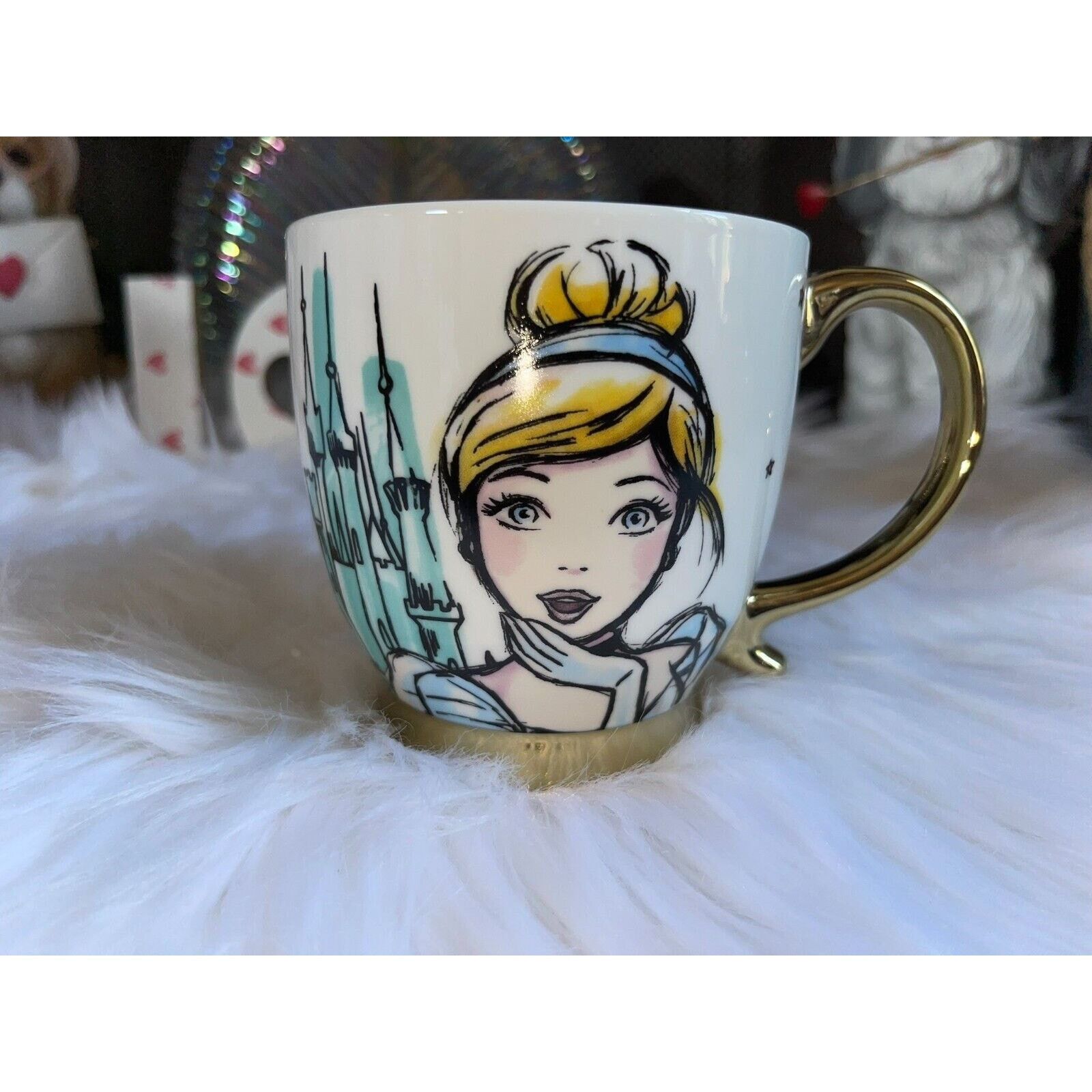 Disney NEW Disney Princess Cinderella Coffee Mug with Gold Handle | Grailed