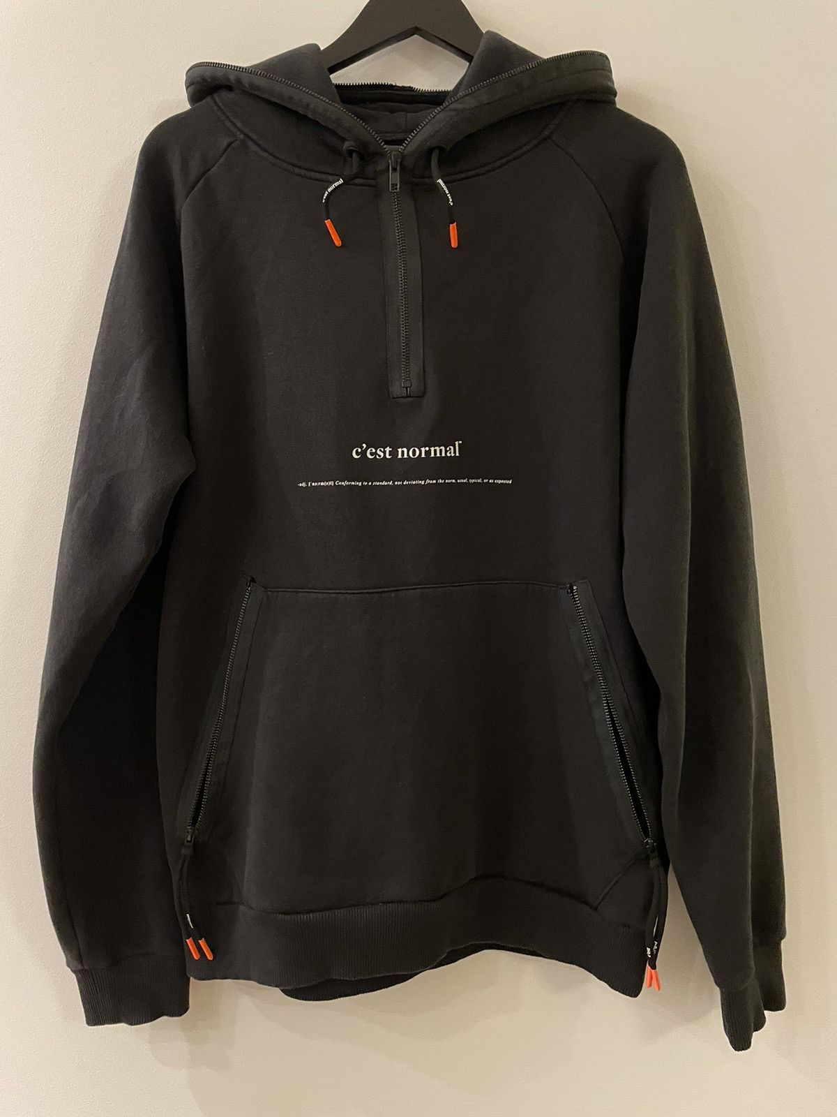 Designer × Streetwear Limited Edition C'est Normal Black Half Zip ...