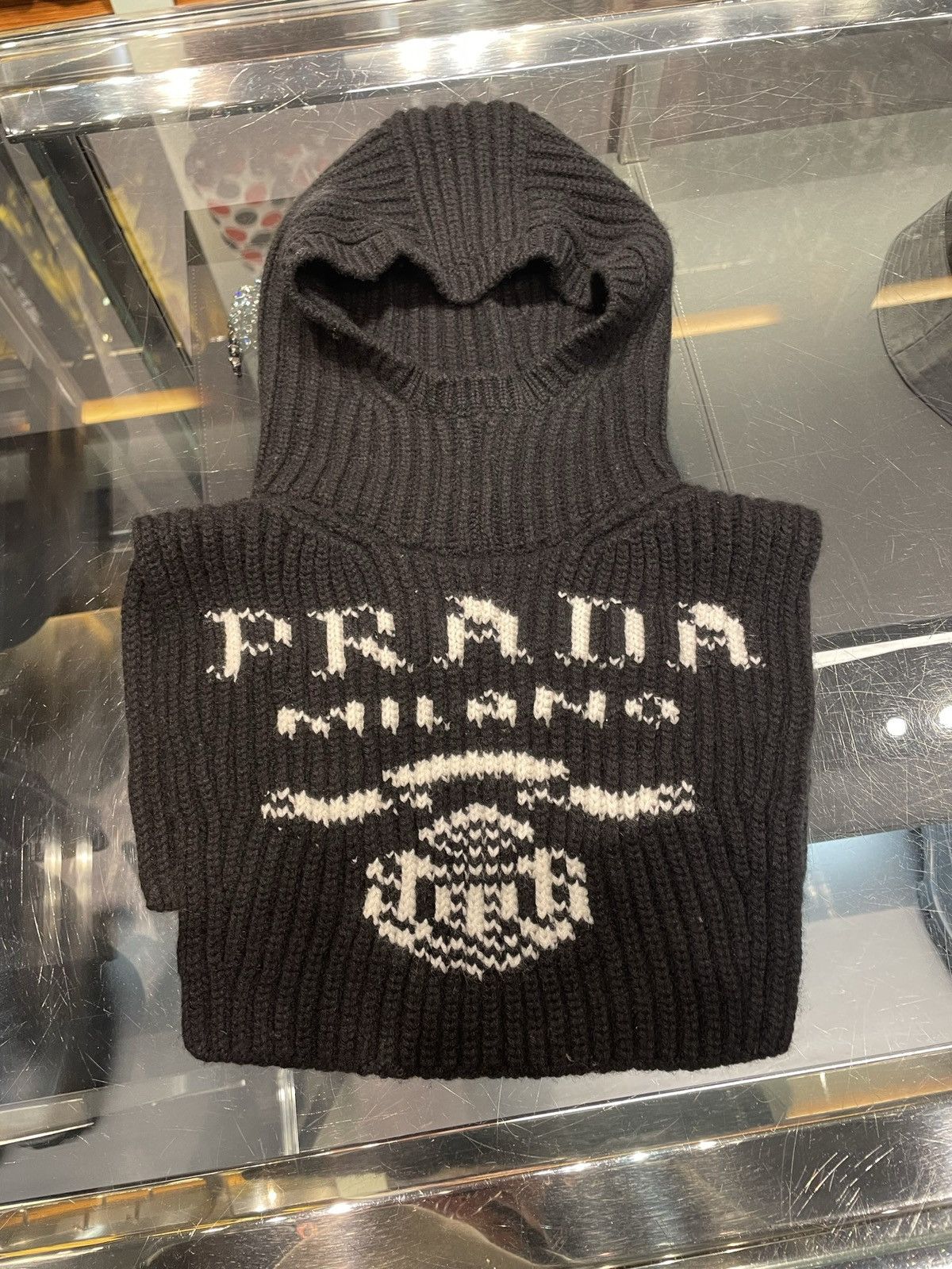 Prada Prada Cashmere Logo Knitted Balaclava Ski Mask | Grailed