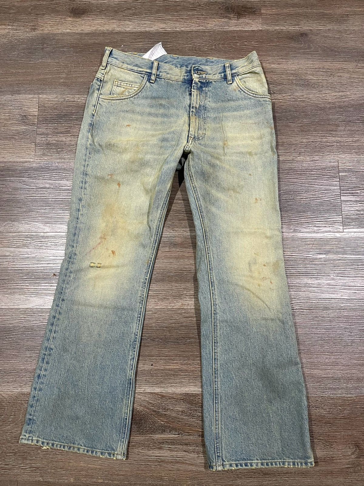 Maison Margiela Maison Margiela dirty wash bootcut jeans | Grailed