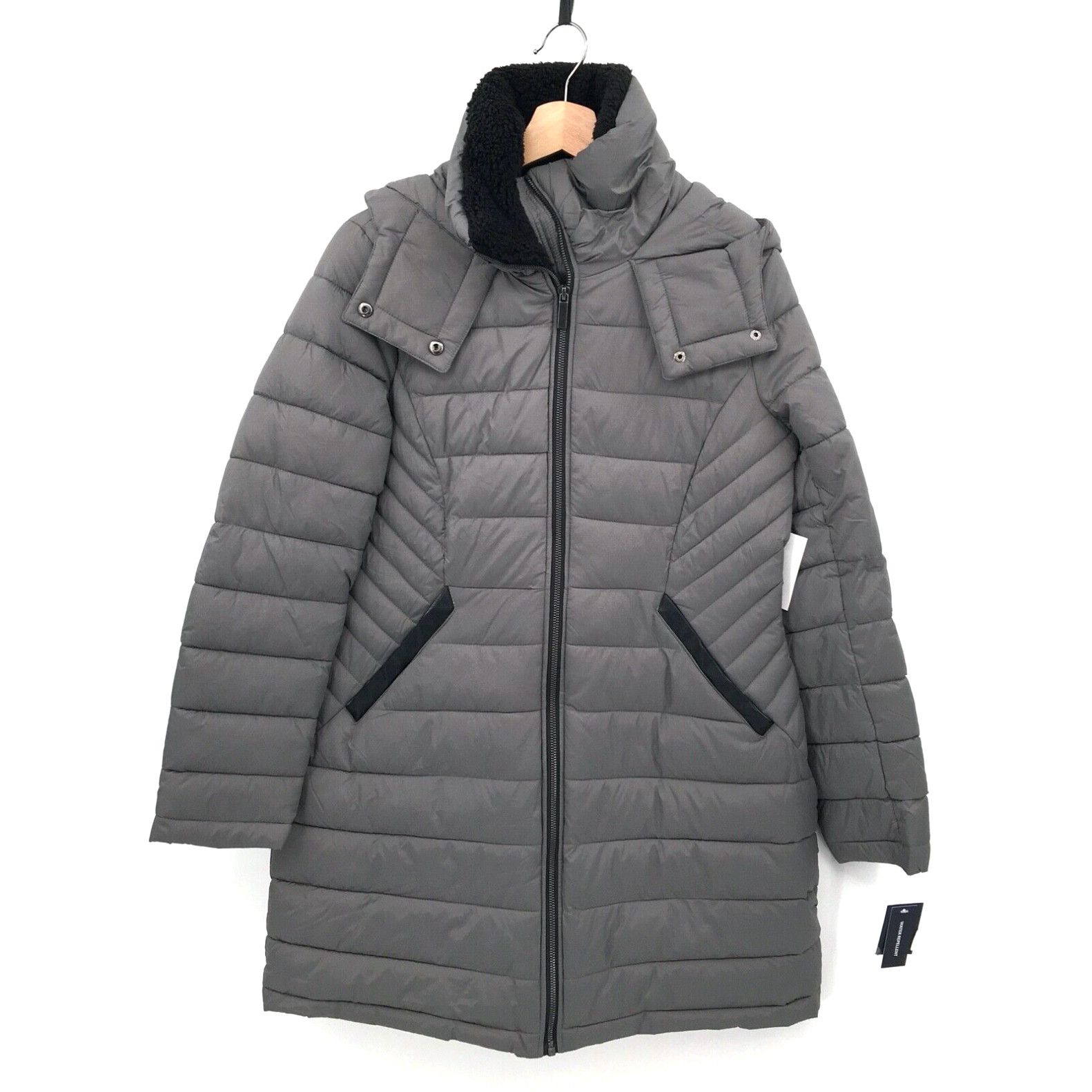 French Connection NEW French Connection Faux Shearling Trim Hooded Zip ...