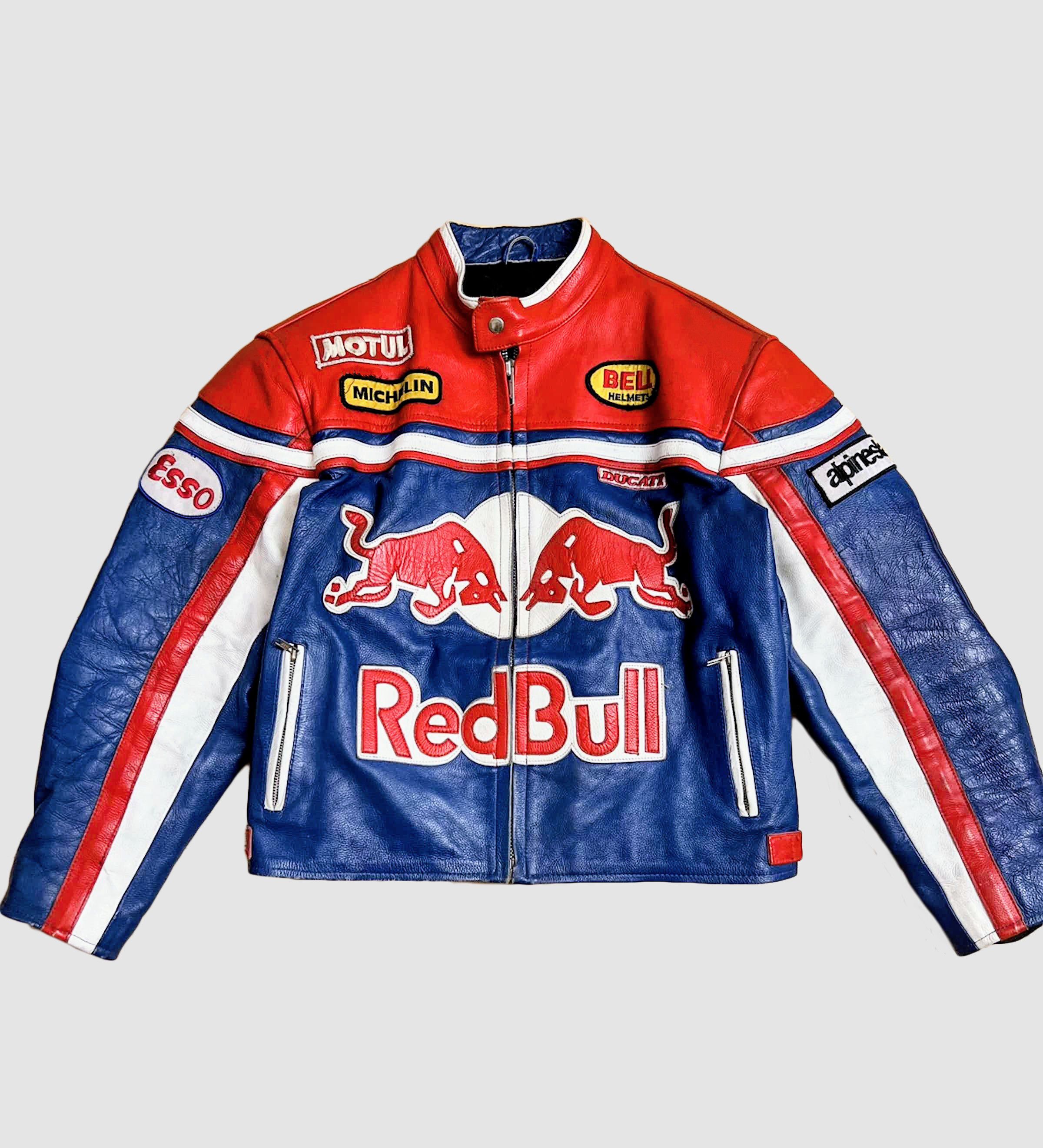 Red Bull Vintage Red Bull Leather Jacket Streetwear | Grailed