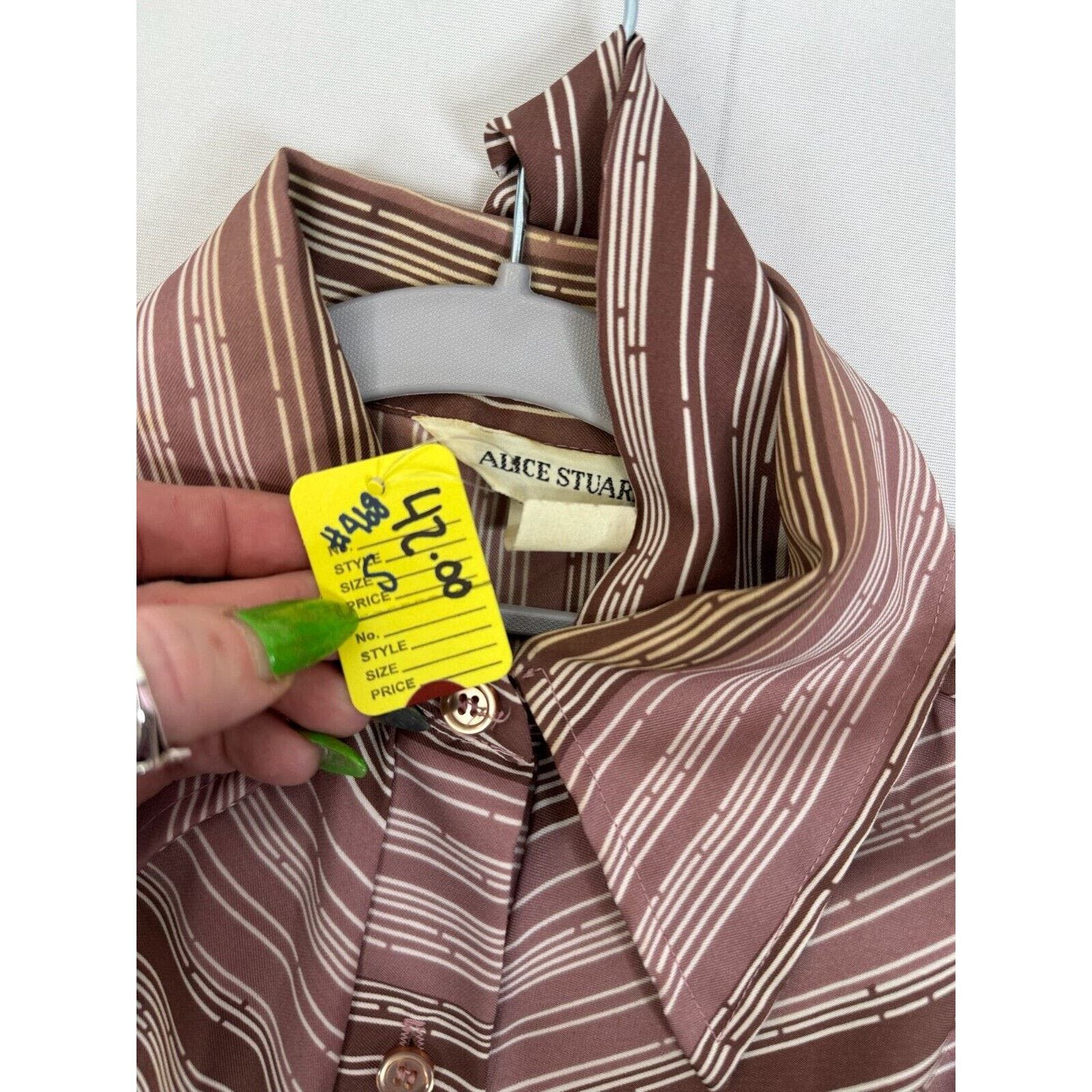 Vintage Alice Stuart Vintage Long Sleeve Striped Pink Bow Blouse | Grailed