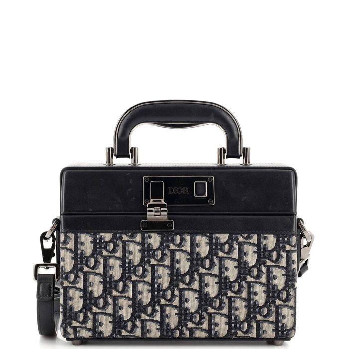 Dior Top Handle Clasp Lock Bag Oblique Canvas and Leather | Grailed