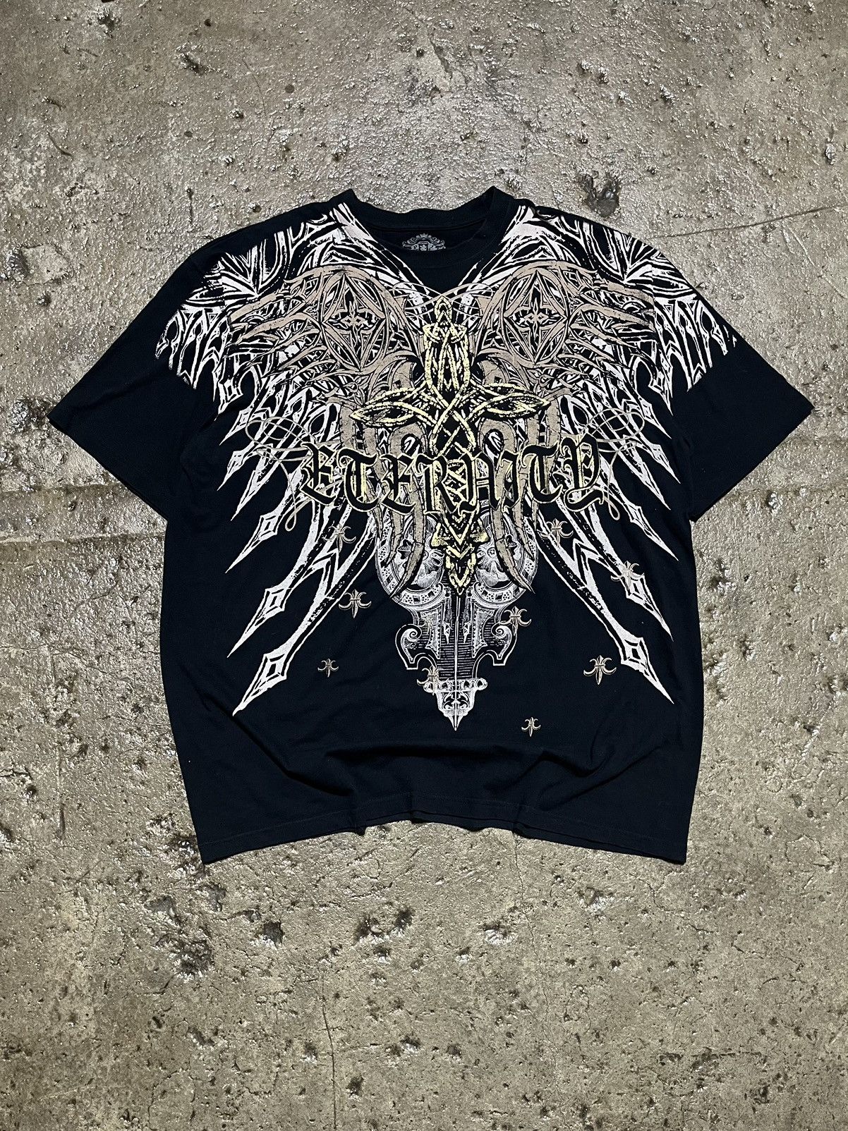 Affliction × Tapout × Vintage Crazy Y2K Affliction Style Grunge Cross ...