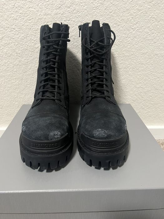 Balenciaga balenciaga distressed strike boots | Grailed