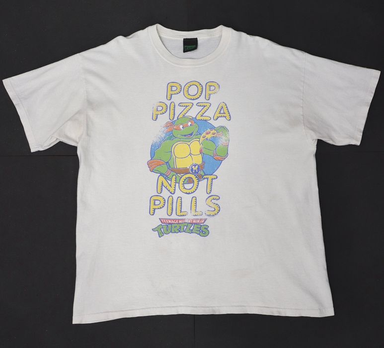 Vintage Teenage Mutant Ninja Turtles Pop Pizza Not Pills Vintage Tee ...