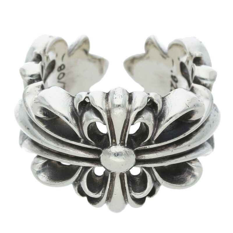 Chrome Hearts Chrome Hearts Double Floral Cross Silver Ring | Grailed