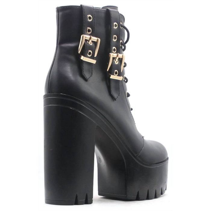 Designer MATA SHOES Strappy Lace Up Chunky Platform Heel Booties | Grailed