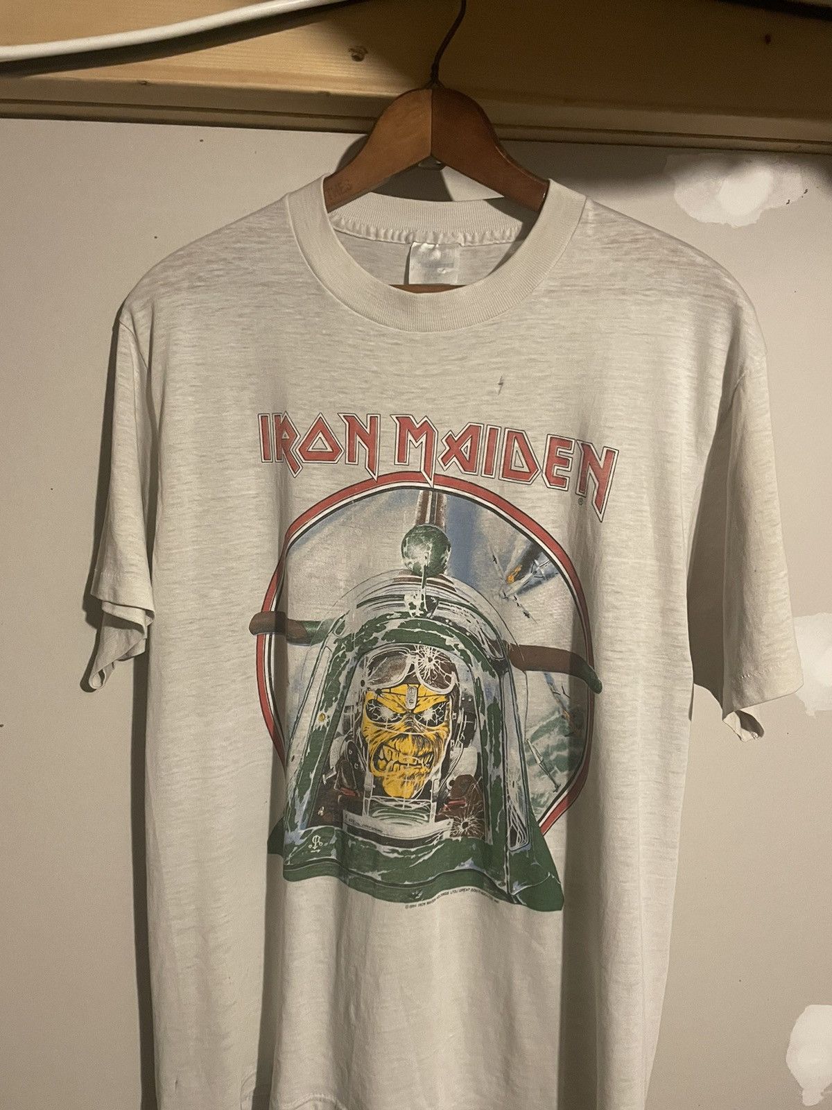 Vintage vintage 84 iron maiden aces high band t shirt | Grailed