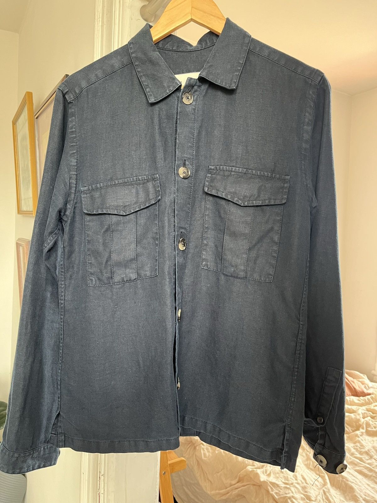 Designer Original Fibres (formerly Flax London) Navy Linen Jacket | Grailed
