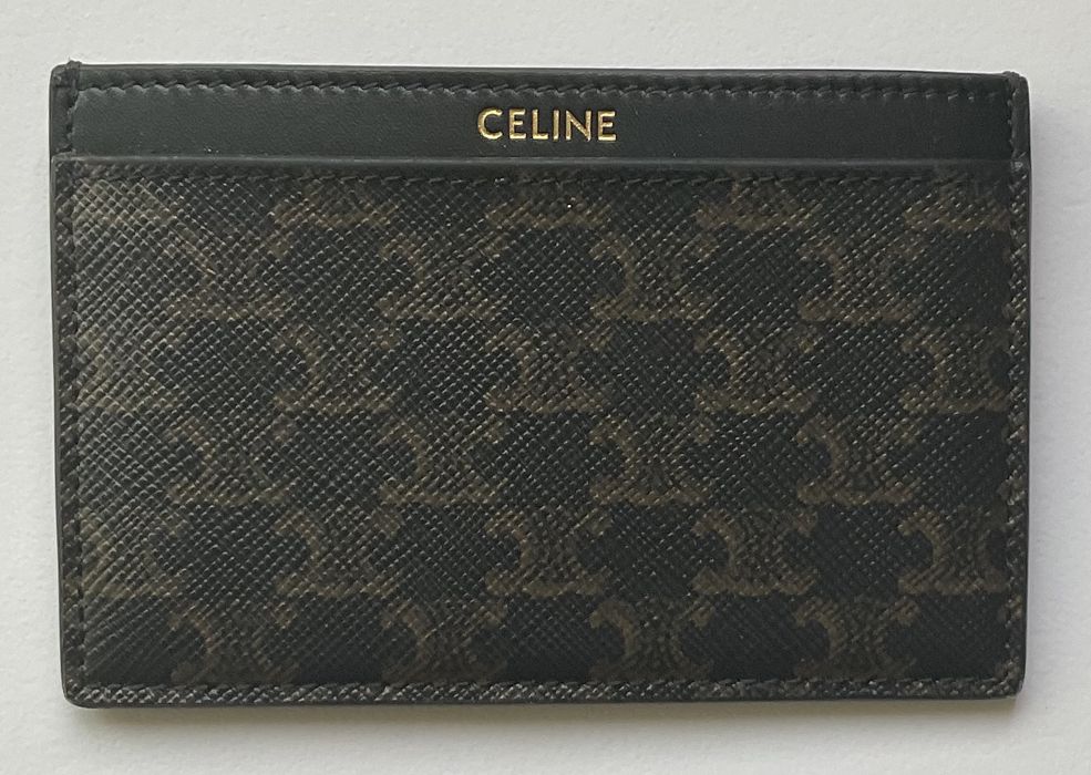 Celine Card Holder in Triomphe Canvas and Calfskin | Grailed