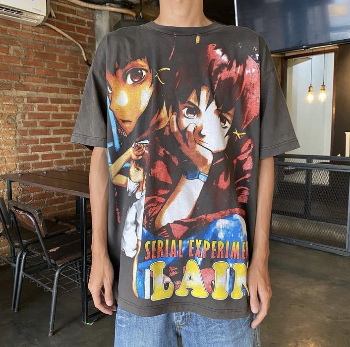 Streetwear New Serial Experiments Lain Faded Rap Style Tee | Grailed