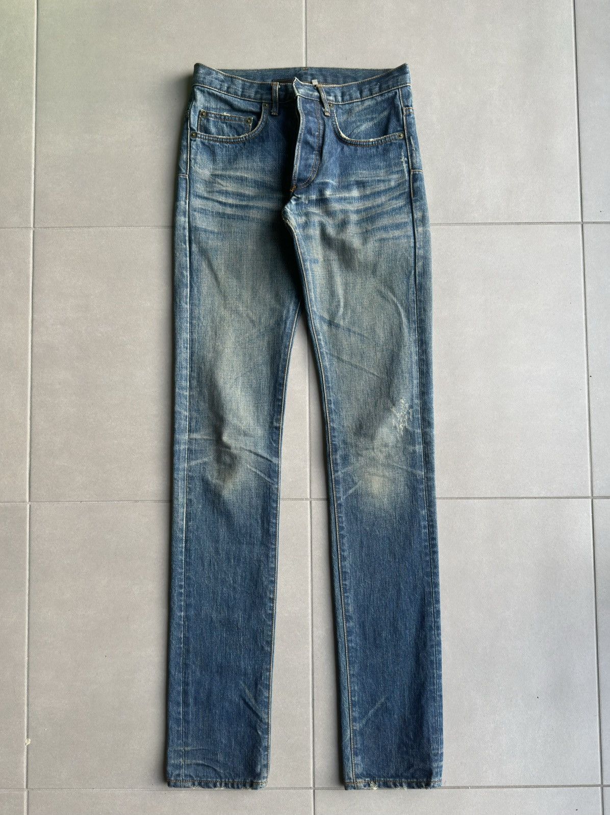 Dior × Hedi Slimane Dior homme by Hedi Slimane washed clawmark jeans ...