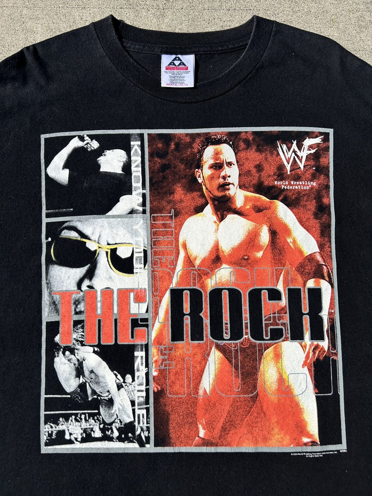Streetwear × Vintage × Wwf Vintage 2000 WWF The Rock Layeth The ...